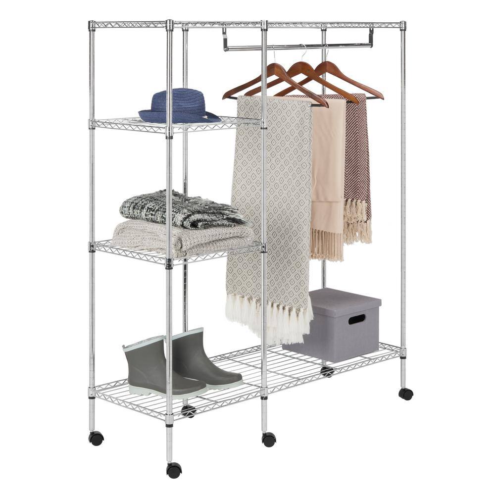 happimess Silver Steel Clothes Rack 47.24 in. W x 596 in. H HPM5007A ...