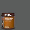 BEHR 1 gal. #N520-6 Asphalt Gray Flat Multi-Surface Exterior Roof Paint ...