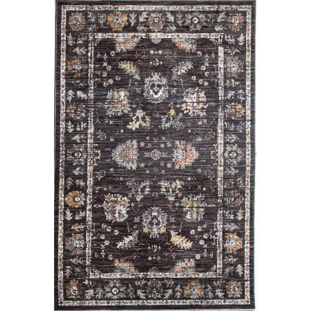 BASHIAN Legacy Charcoal 5 ft. x 8 ft. (5 ft. x 7 ft. 10 in.) Floral ...