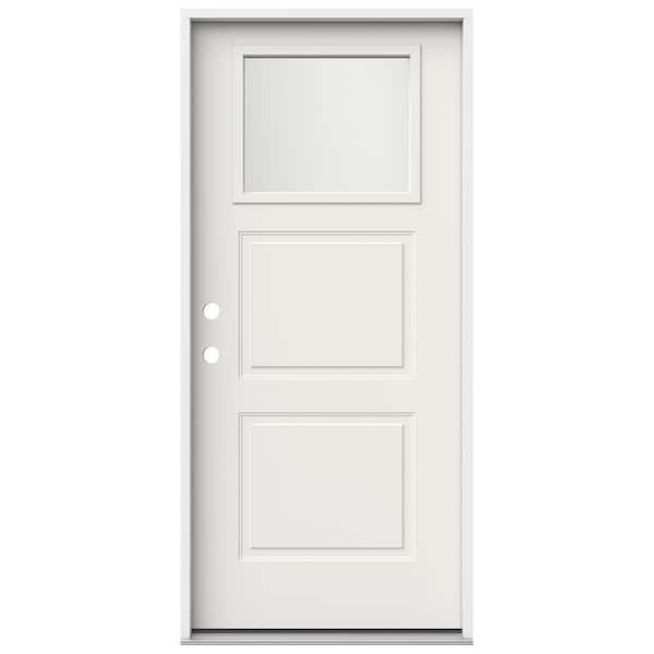 JELD-WEN 36 in. x 80 in. 2 Panel Right-Hand/Inswing 1/4 Lite Frosted ...
