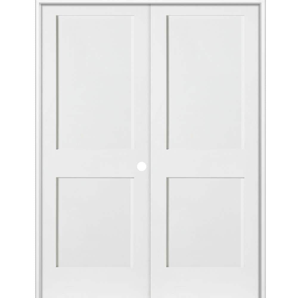 Krosswood Doors 60 in. x 80 in. Craftsman Shaker 2-Panel Left Handed ...