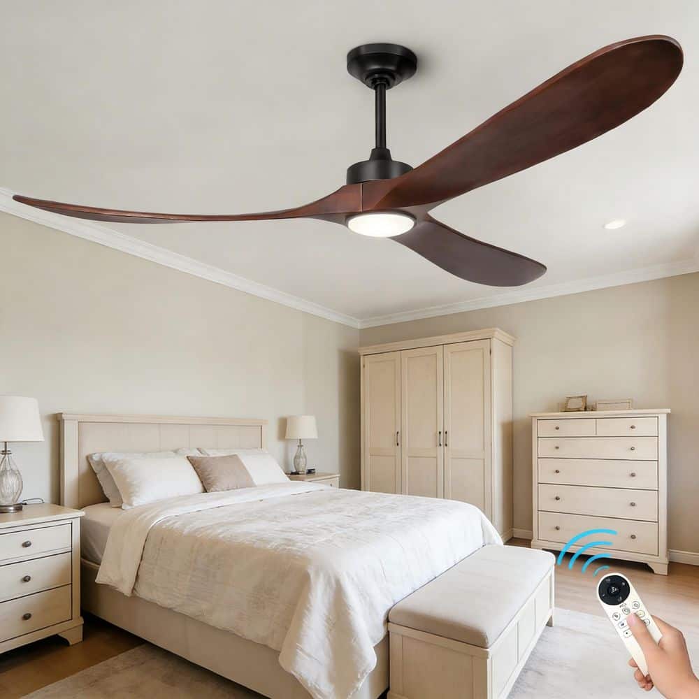 ARISKEEN 72 in. Deep Walnut Indoor/OutdoorCeiling Fans with Lights, 3 ...