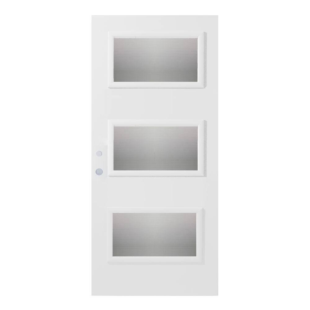 Stanley Doors 36 in. x 80 in. Dorothy Screen 3 Lite Painted White Right ...