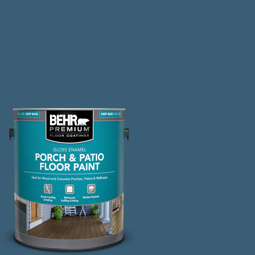 BEHR PREMIUM 1 gal. #S490-7 Superior Blue Gloss Enamel Interior ...