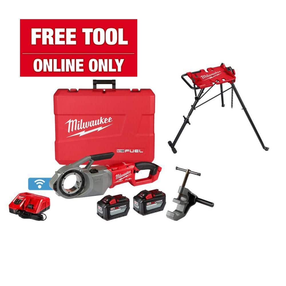 Milwaukee M18 Fuel One-Key Cordless Brushless Pipe Threader Kit with ...