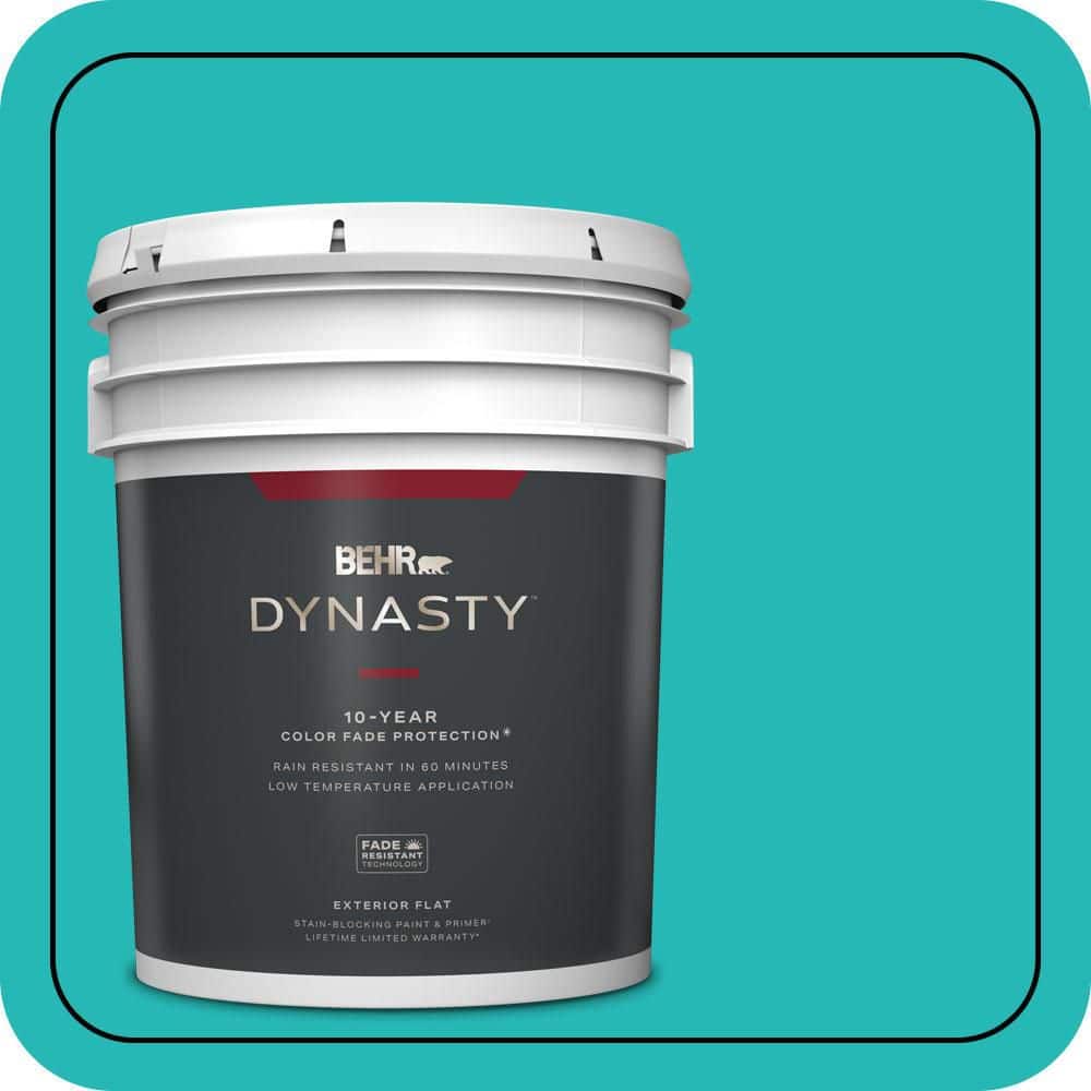 BEHR DYNASTY 5 gal. #MQ4-21 Caicos Turquoise Flat Exterior Stain ...