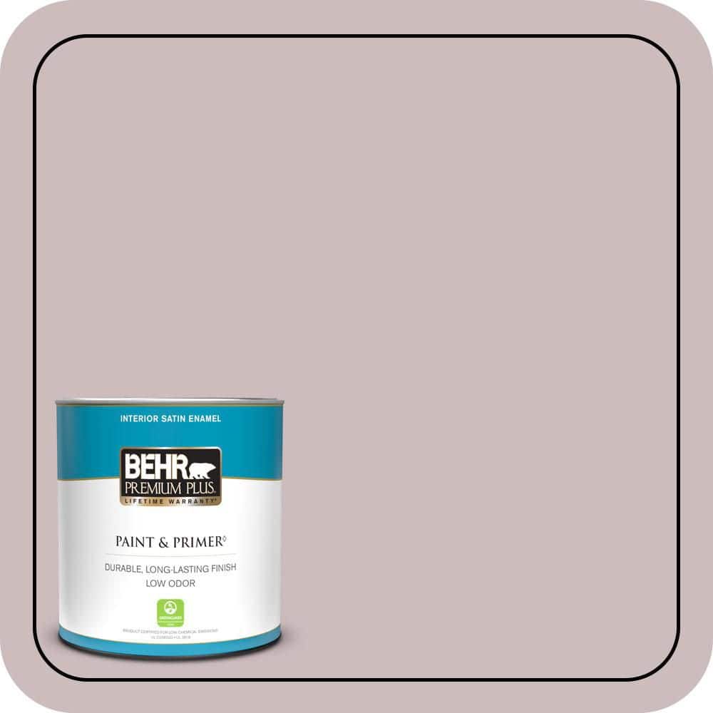 BEHR PREMIUM PLUS 1 qt. #100E-3 Pastel Violet Satin Enamel Low Odor ...