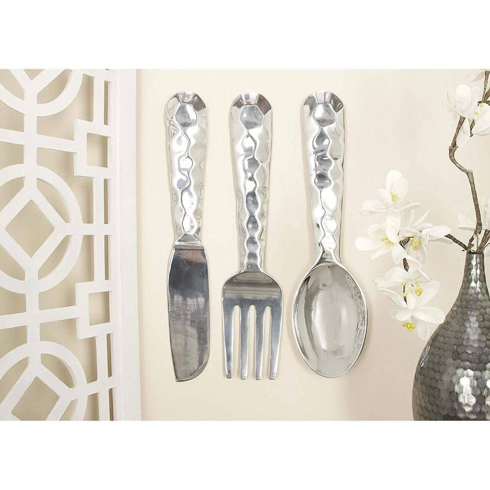 Benjara Aluminum Utensil Cutlery Wall Decor BM01021 - The Home Depot