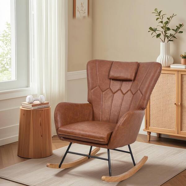 Leather nursery rocker store