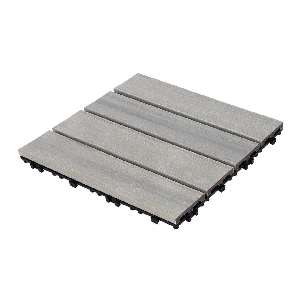 WRIGHTMASTER 1 ft. x 1 ft. Quick Deck Plastic Composite Interlocking ...