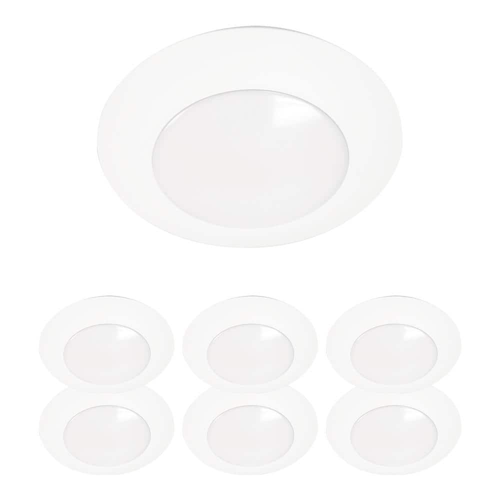 HALO HLCE 6 in. 3000K Integrated LED Recessed Light Trim (6-Pack ...