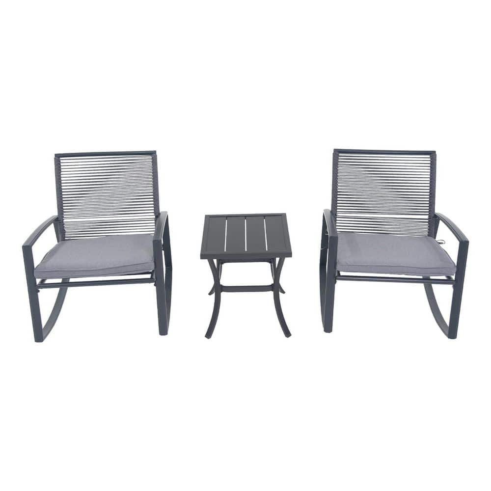 ECOCHIC SPACES INC 2-Person Outdoor Patio Bistro Metal Rocking ...