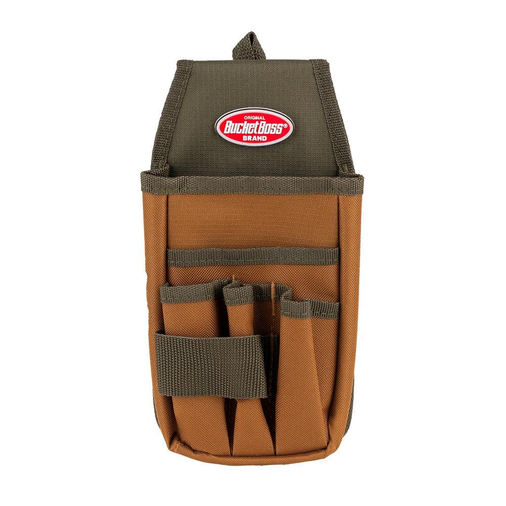 BUCKET BOSS 5 in. 5-Pocket Utility Tool Belt Pouch with Flap Fit 54170 ...