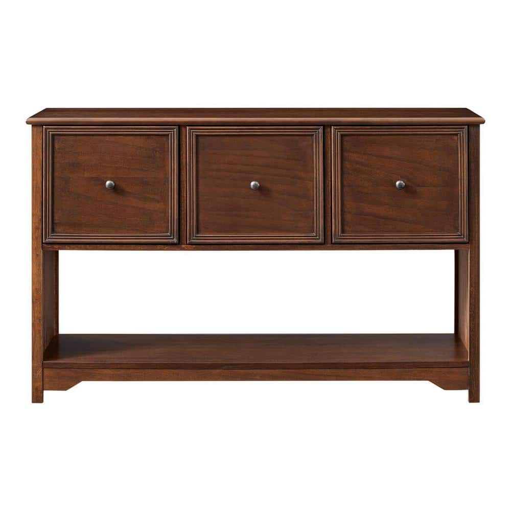 Home Decorators Collection Bradstone 3 Drawer Walnut Brown Wood Lateral ...