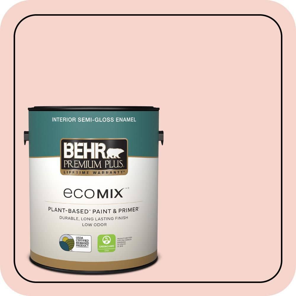 BEHR PREMIUM PLUS 1 gal. #M170-1 Pink Elephant Semi-Gloss Enamel EcoMix ...