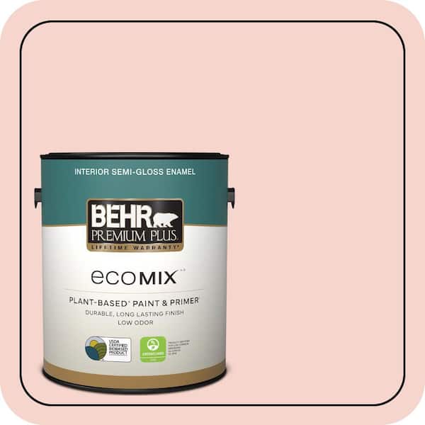 BEHR PREMIUM PLUS 1 gal. #M170-1 Pink Elephant Semi-Gloss Enamel EcoMix ...