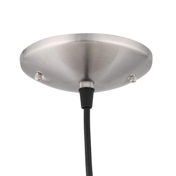 Hampton Bay 1-Light Brushed Nickel Rustic Steel Hanging Barn Hampton Bay 1-Light Brushed Nickel Rustic Steel Hanging Barn