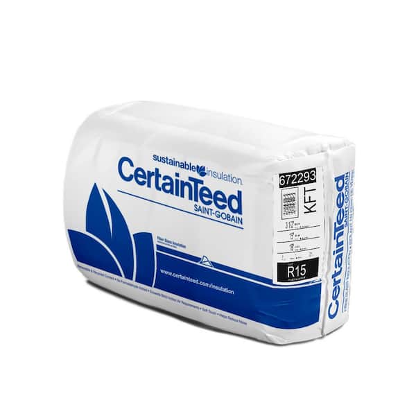 CertainTeed R-15 Kraft Faced Fiberglass Insulation Roll 15 in. x 18 ft ...