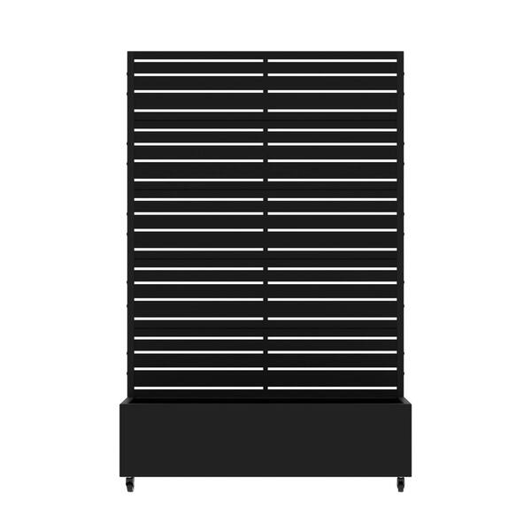 Dovelina 72 in. H x 47 in. W x 16 in. L Metal Black Rectangle Pots and ...