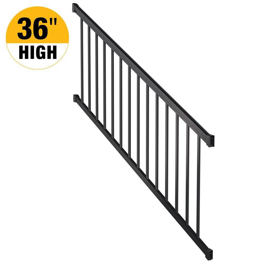 PEAK Aluminum Railing 6 ft. Aluminum Deck Railing Stair Kit with ...