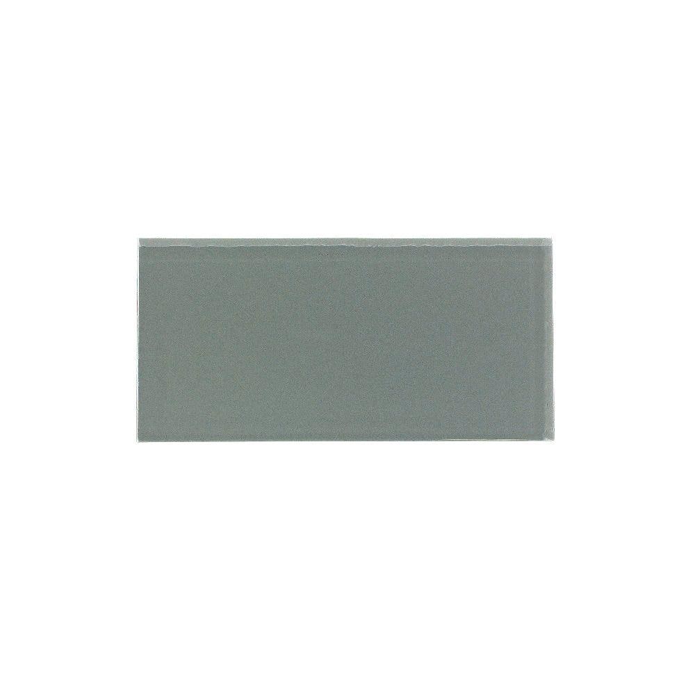 Aspect 6 in. x 3 in. Glass Decorative Wall TileSteel (8-Pack) A5071 ...