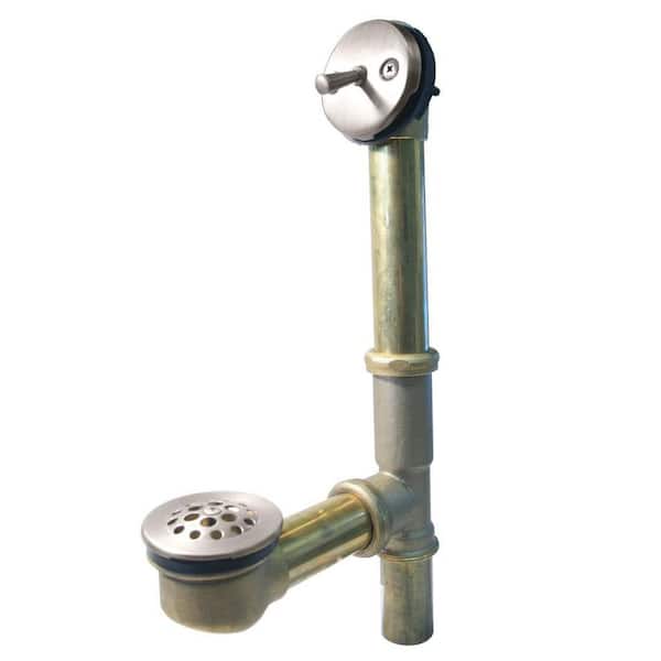 Westbrass 14 in. Bath Waste & Overflow Assembly with Trip Lever and ...