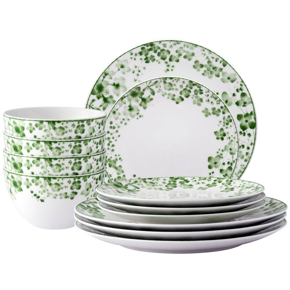 Noritake Bloomington Road (White and Green) Porcelain 12-Piece ...
