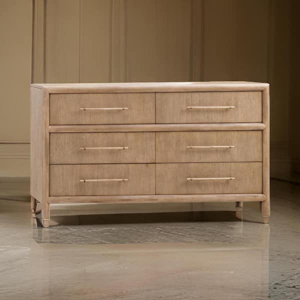 Benjara Brown 6-Drawers 66 in. Dresser Without Mirror BM309103 - The ...