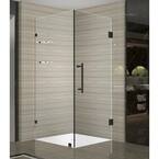 Aston Aquadica 30 in. x 72 in. Frameless Corner Hinged Shower Door in Matte Black SEN988-MB-30-10
