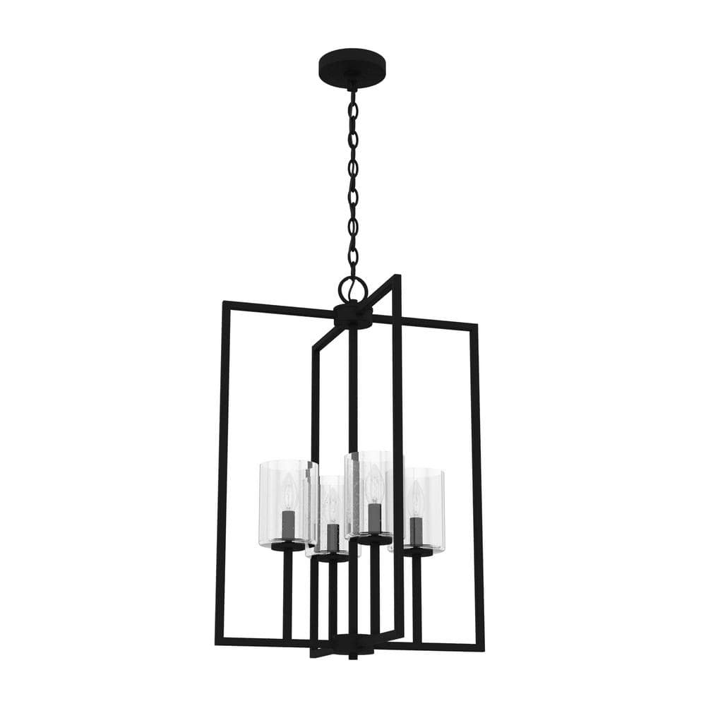 Hunter Kerrison 4-Light Natural Iron Island Pendant Light with Seeded ...