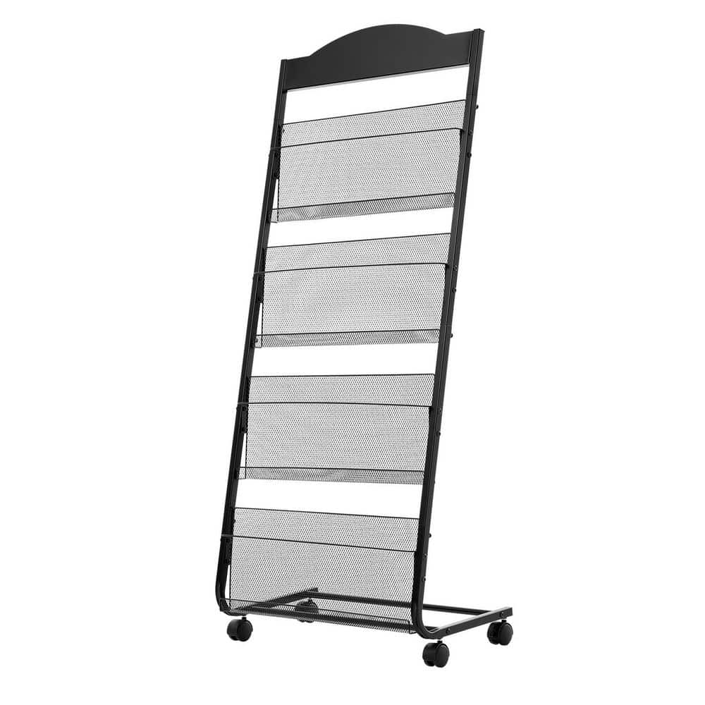 SKYSHALO Brochure Display Rack, 4-Tier Heavy Duty, 14.17 in. W x 57.68 ...
