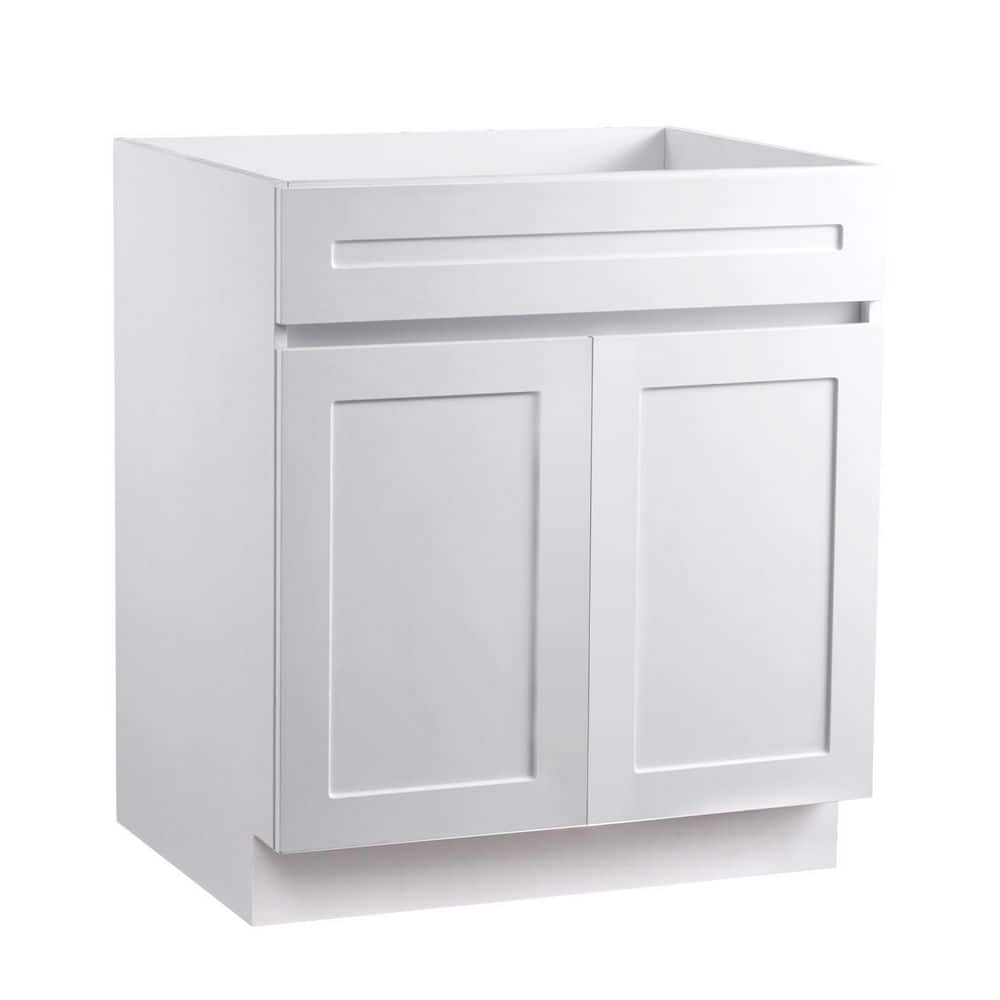 VEVOR White Shaker Base Cabinet 30 in. Unassembled Sink Base Cabinet 30 ...