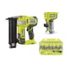 RYOBI ONE+ 18V 18-Gauge Cordless AirStrike Brad Nailer w/ Compact ...