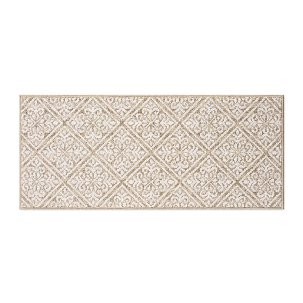 Laura Ashley Austell 2- Tone Berber/Ivory 2 ft. x 5 ft. Geometric ...