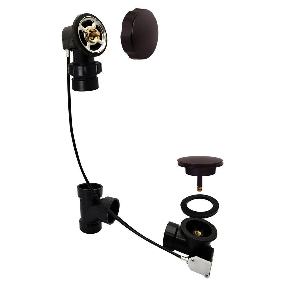Westbrass 45 in. Cable Drive Bath Drain with Rotary Overflow and Ball ...