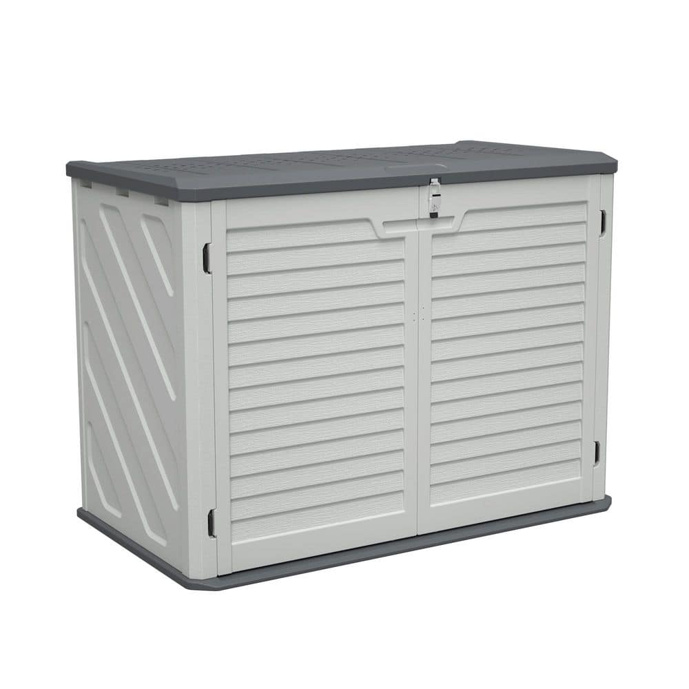 White 4 ft. W x 3 ft. D Resin All-Weather Storage Shed, Lockable ...