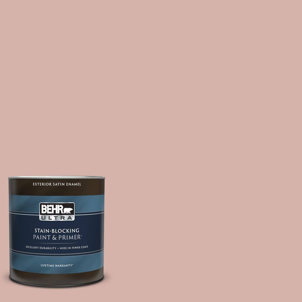 BEHR ULTRA 1 qt. #S170-3 Castilian Pink Satin Enamel Exterior Paint ...