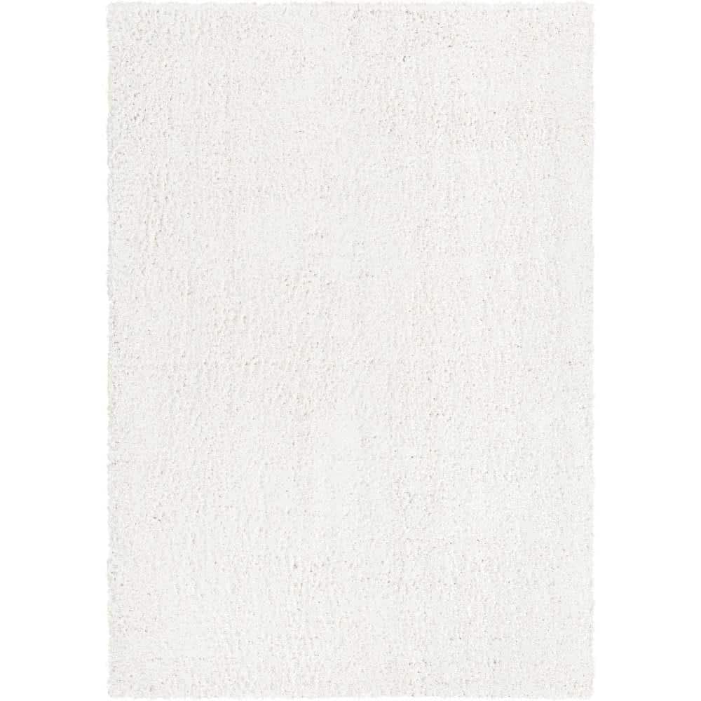 Unique Loom White 10 ft. x 14 ft. 1 in. Davos Shag Solid Area Rug ...