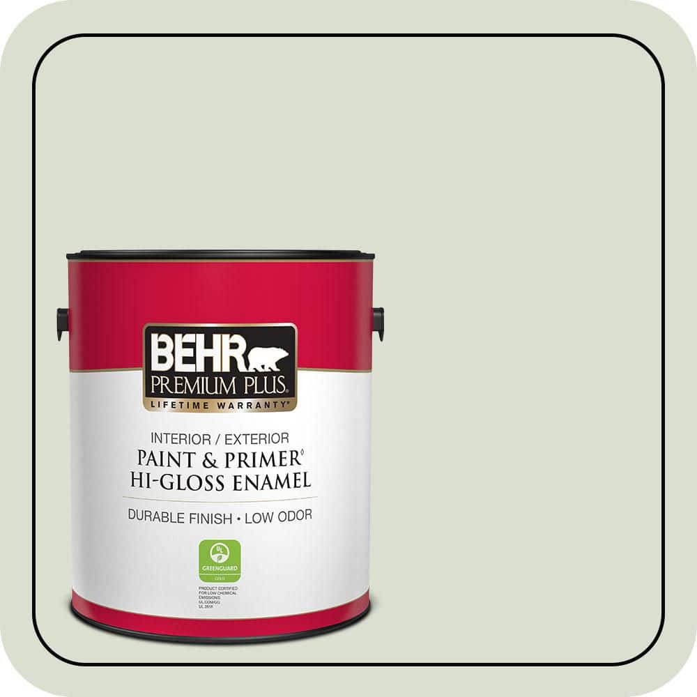 BEHR PREMIUM PLUS 1 gal. #PPL-47 Sage Tint Hi-Gloss Enamel Interior ...