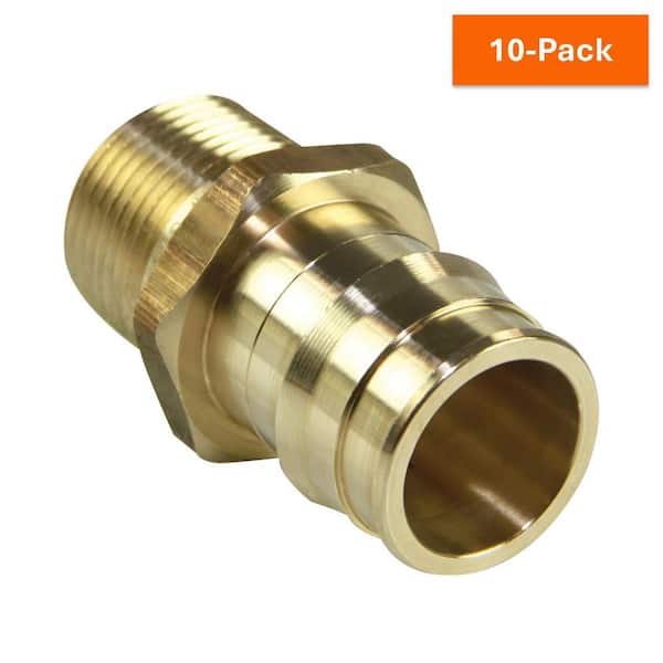 Uponor ProPEX 1 in. PEX-A Expansion Barb x 3/4 in. NPT Lead-Free Brass Reducing Male Threaded ...