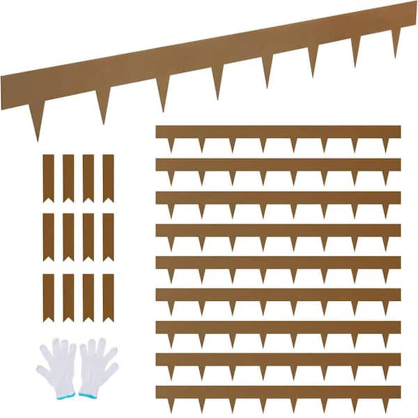 ATENGNES 40 in. x 4.5 in. Brown Rustic Hammer-in Edging Border Steel ...