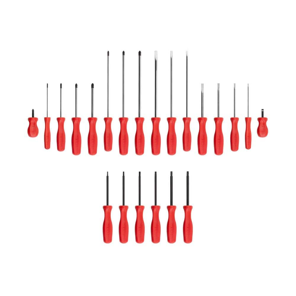 TEKTON Hard Handle Screwdriver Set, 22-Piece (#0-#3,1/8-5/16 in., T10 ...