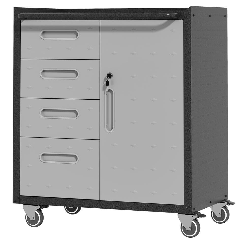 Amucolo 29.53 in. W x 16.54 in. D x 34.65 in. H Heavy-Duty Steel Garage ...