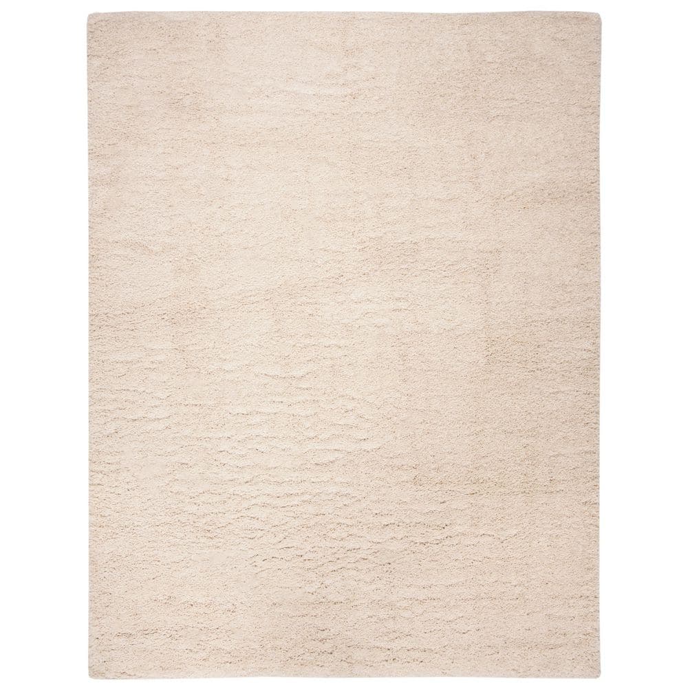 SAFAVIEH Fontana Shag Cream 10 ft. x 14 ft. Solid Area Rug FNT800B-10 ...