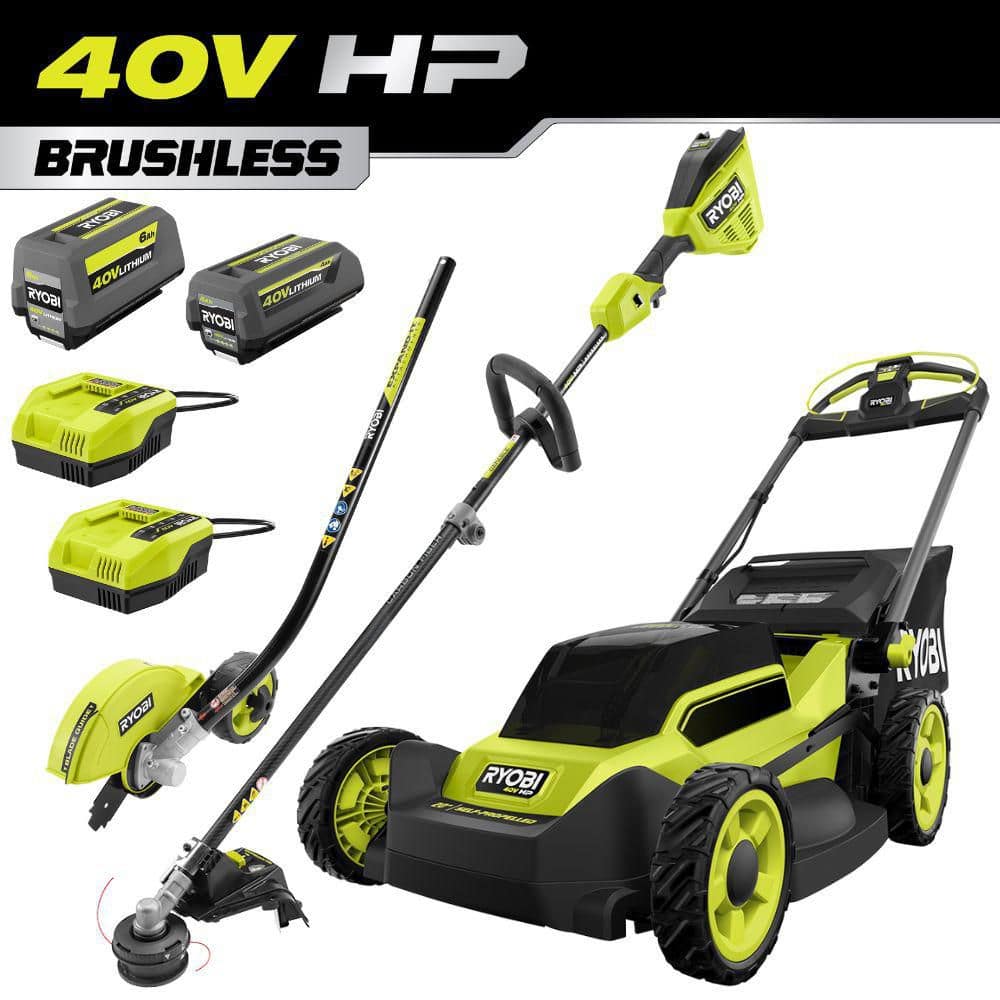 RYOBI 40V HP Brushless 20 in. Walk Behind Self-Propelled Mower, 16 in ...