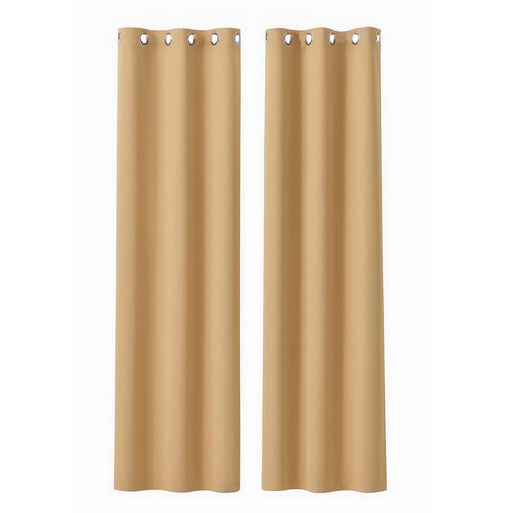 Phewnyzo 52" Wide Outdoor Waterproof Curtain Panel, Polyester, Blackout ...