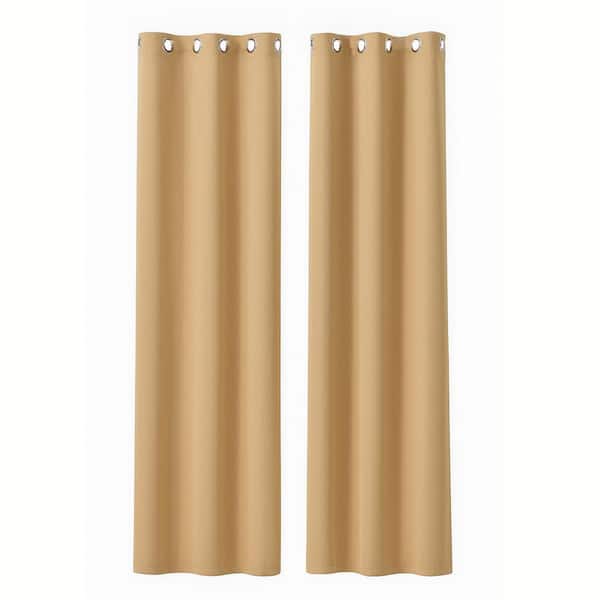 Phewnyzo 52" Wide Outdoor Waterproof Curtain Panel, Polyester, Blackout ...