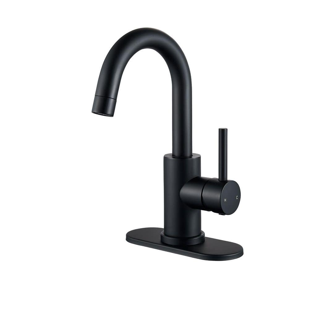 BYH build your home Single Hole Single-Handle Swivel Spout Bathroom ...