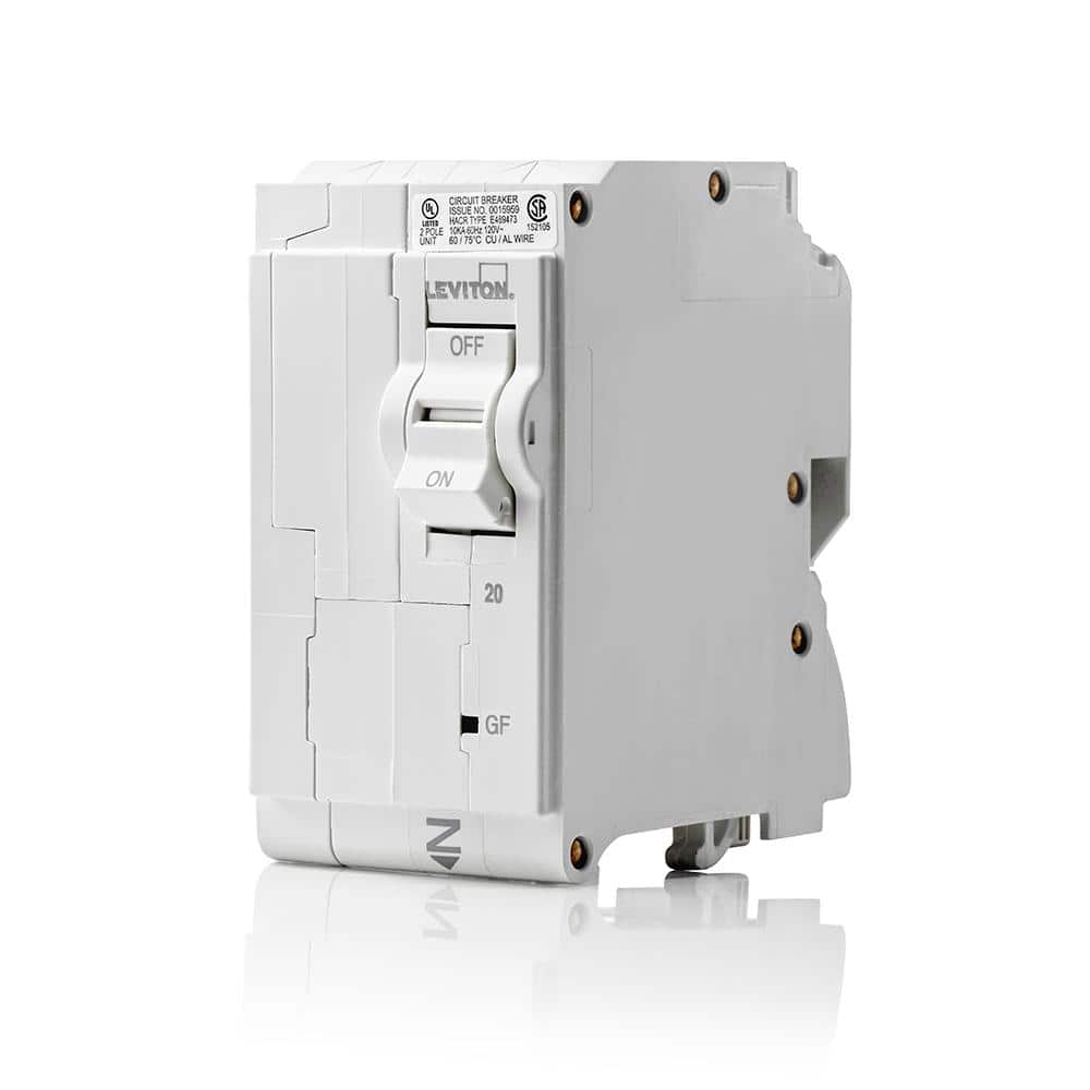 Leviton Branch Circuit Breaker, GFPE 2-Pole 20 Amp, 120-Volt/240-Volt ...