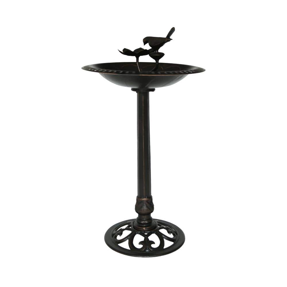 COOLSHARK Outdoor Large Metal Bird Water Bath Bowl Birdbath Fountains ...